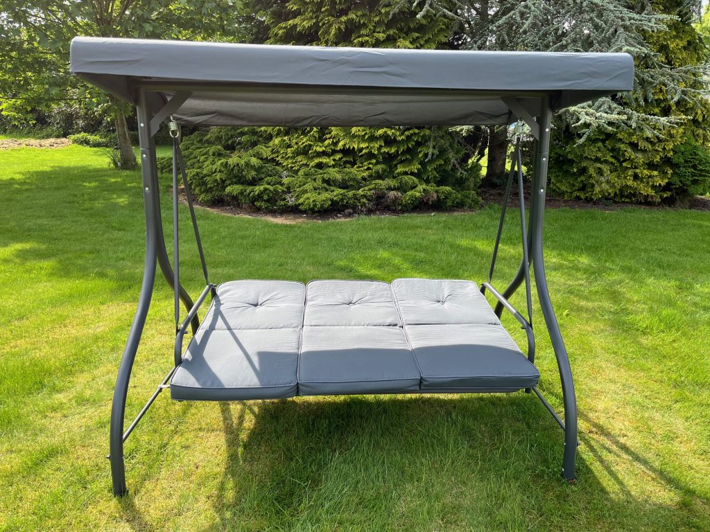 Luxury Heavy Duty 3 Seater Garden Swing Seat Hammock Bed, Grey Outdoor ...